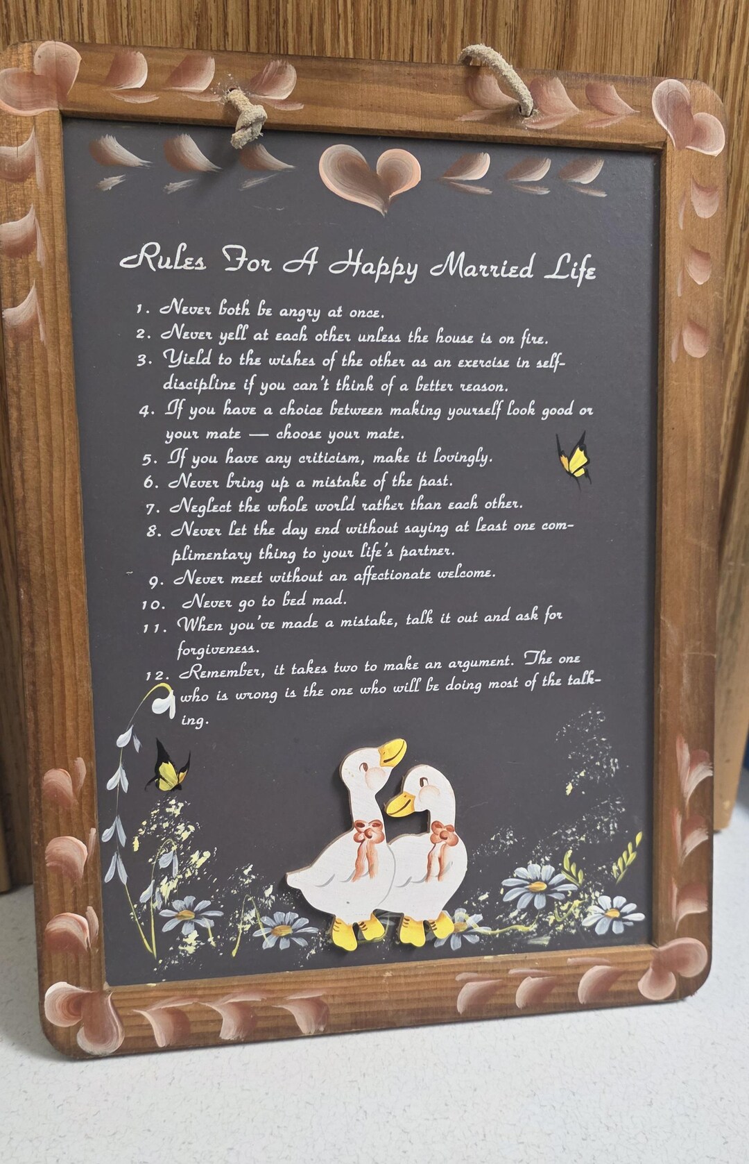 Vintage Hanging Goose Rules for a Happily Married Life Picture - Etsy