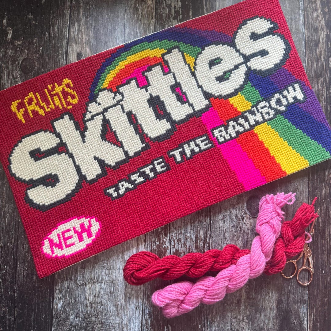 Skittles British Wool Tuck Shop Supersize Tapestry Cross Stitch Kit - Etsy