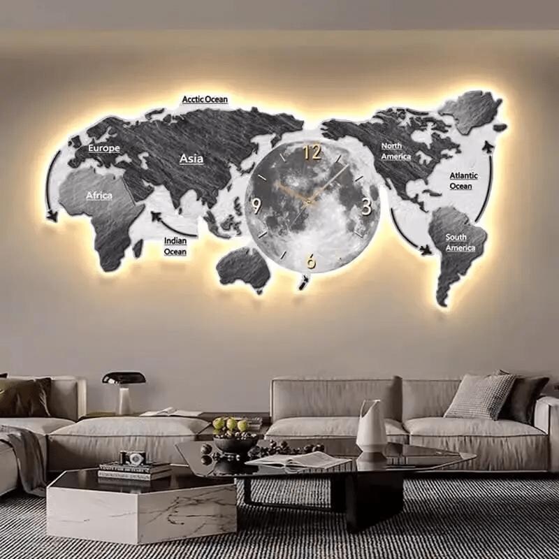 World Map Wall Clock - Etsy