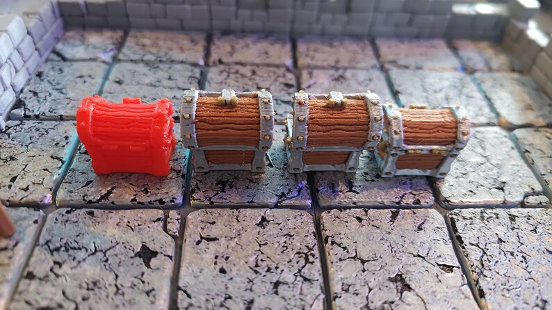 Colour 3D Printed Heroquest-scale Treasure Chest Pack – Oversized ...