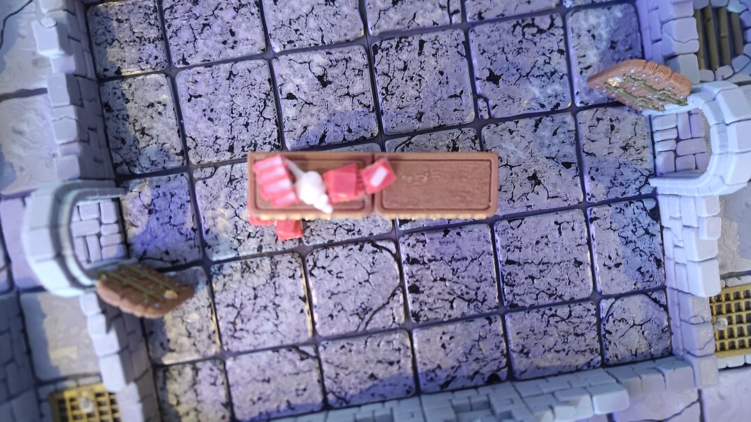 Colour 3D Printed Heroquest-scale Bookshelf Collection types A, B, C ...