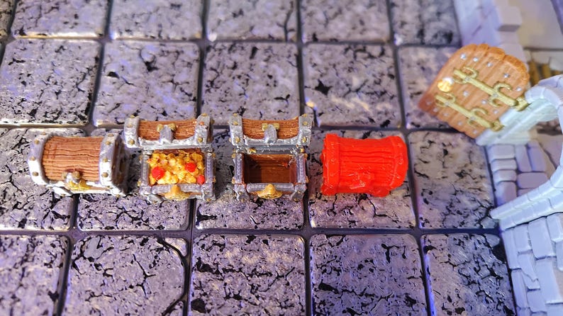 Colour 3D Printed Heroquest-scale Treasure Chest Pack – Oversized ...
