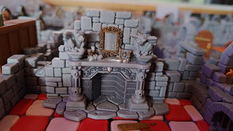 Colour 3D Printed Heroquest-scale Fireplace With Fire Insert ...