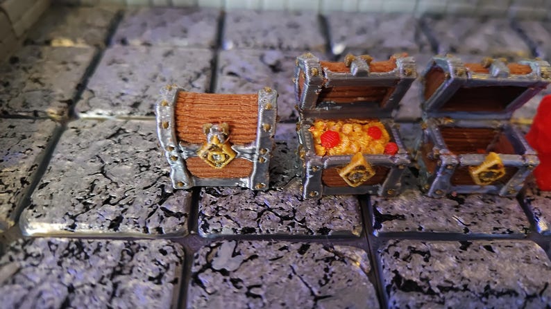Colour 3D Printed Heroquest-scale Treasure Chest Pack – Oversized ...