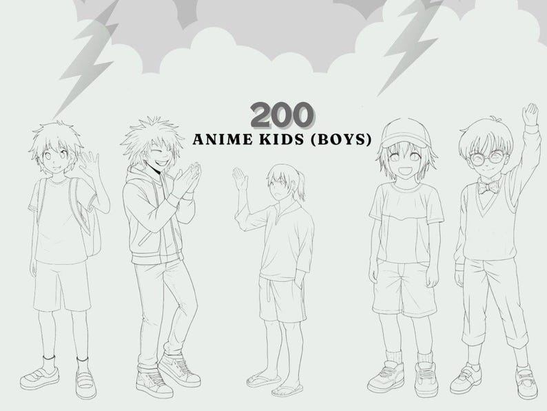 200 Anime Kids Boy Procreate Brushes - Complete Collection for Digital ...