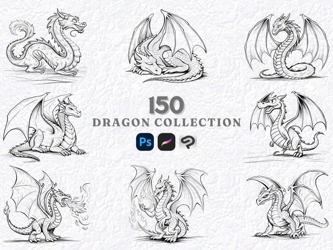 150 Dragon Procreate Brushes - Fantasy Collection for Legendary ...