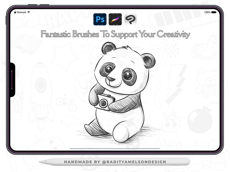 150 Panda Procreate Brushes - Adorable Collection for Panda-themed ...