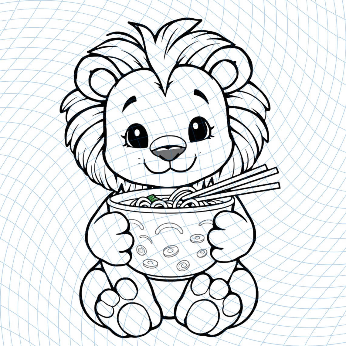 70 Cute Animal Ramen Coloring Pages | Kawaii Food-themed Coloring ...