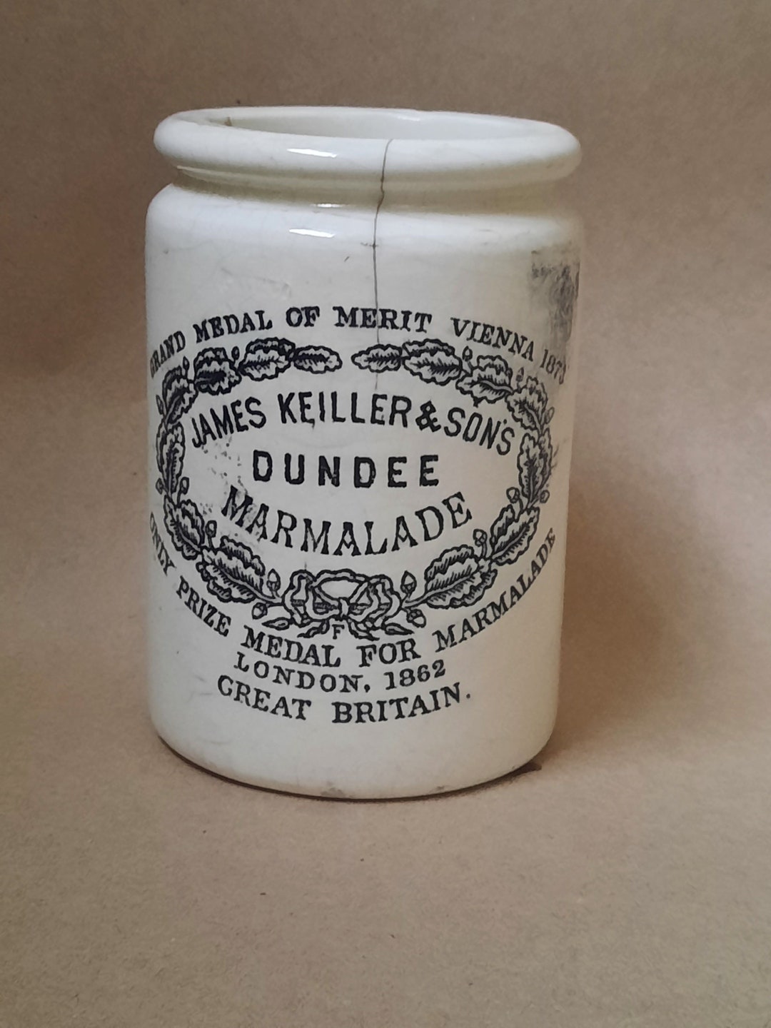 English Advertising Jar Marmalade Jar Dundee Keiller Pot Lid Graphic ...