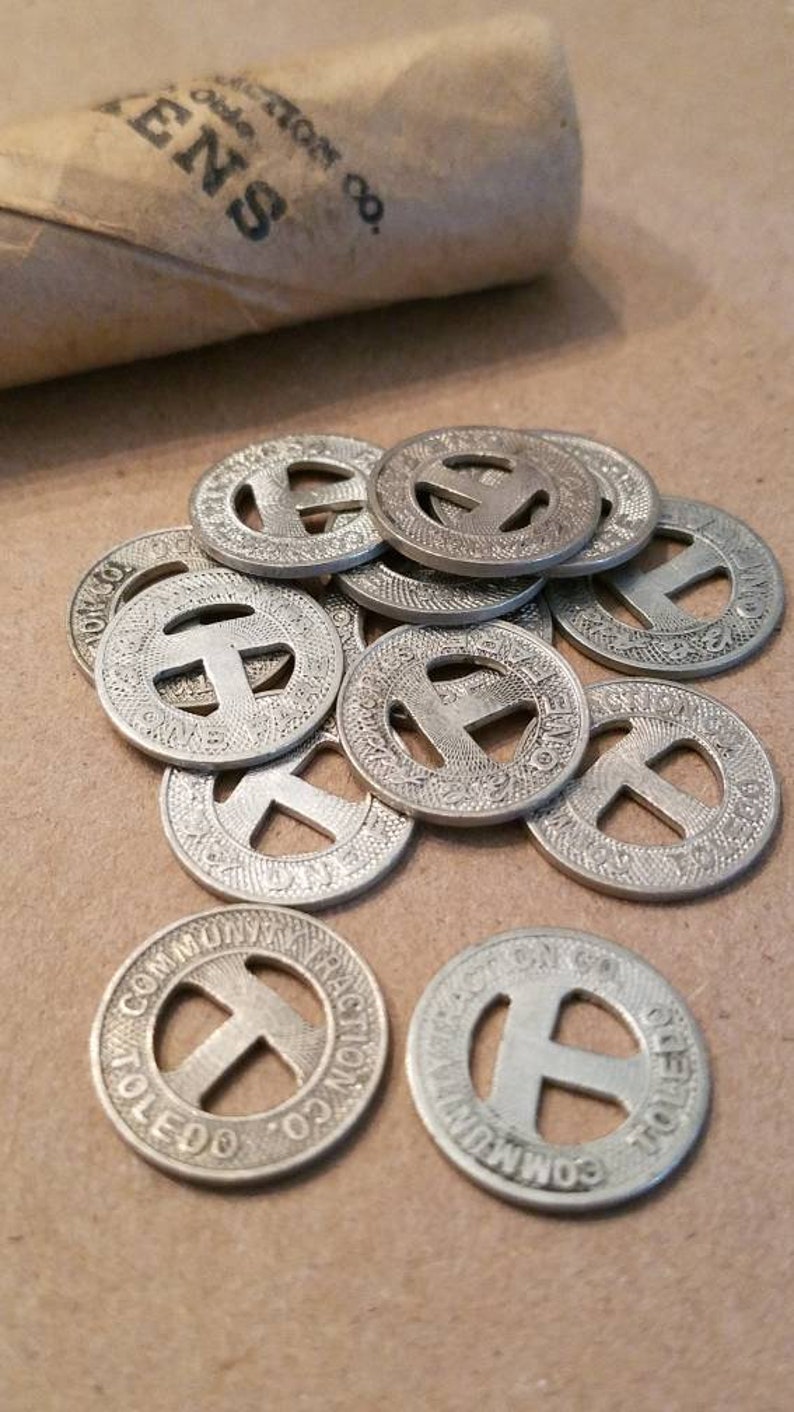 Vintage bus transit token roll of 50 coins transportation | Etsy