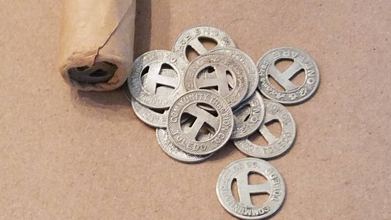 Vintage bus transit token roll of 50 coins transportation | Etsy