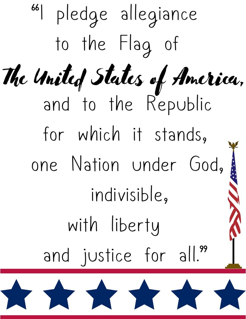 The Pledge of Allegiance Digital Download - Etsy
