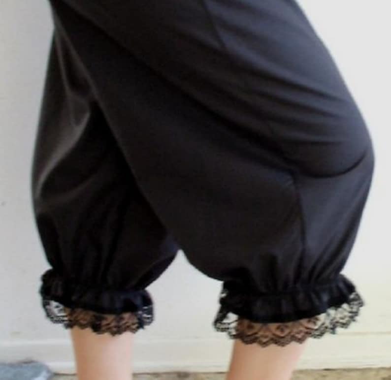 Womens BLOOMERS Pantaloons Black Cotton With Lace Xsm Xlg - Etsy