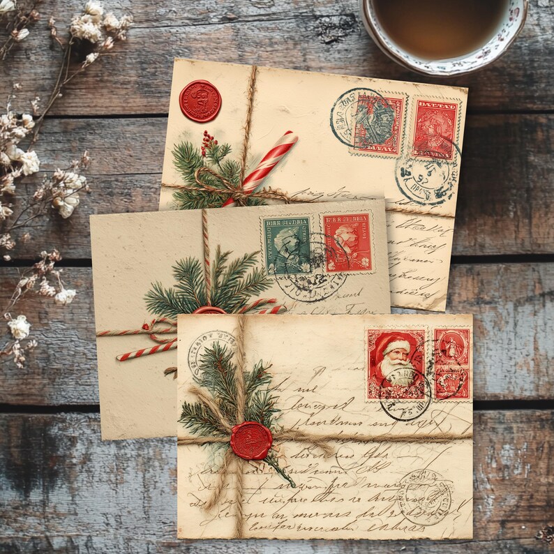 Letters From Christmas Past Junk Journal Kit | Vintage Holiday Ephemera ...
