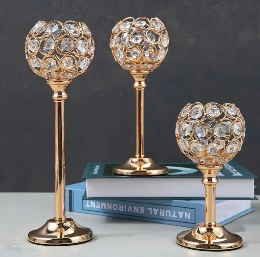 Golden Fancy Candle Holders - Etsy