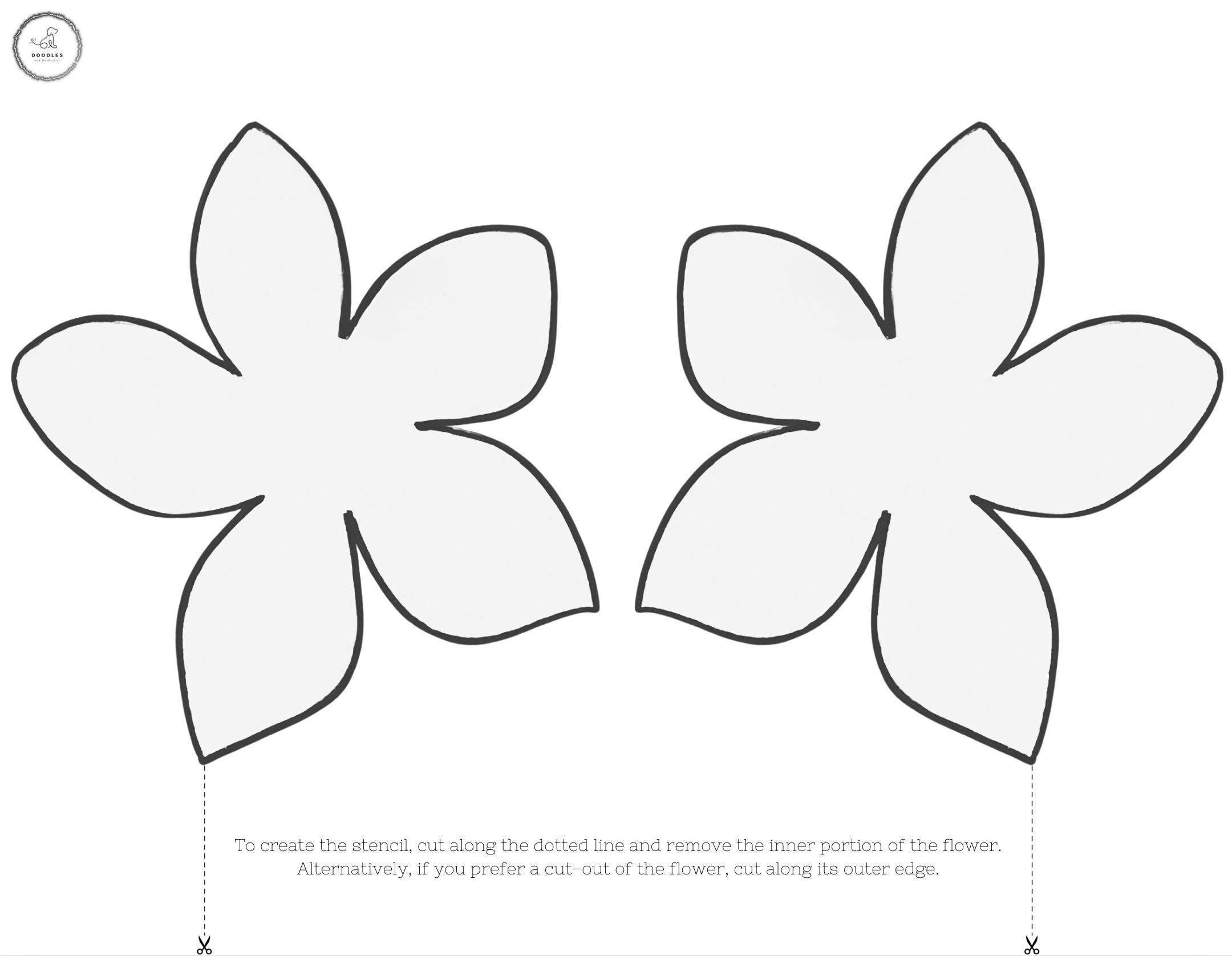 Printable Stencil Flowers Hand Drawn - Etsy