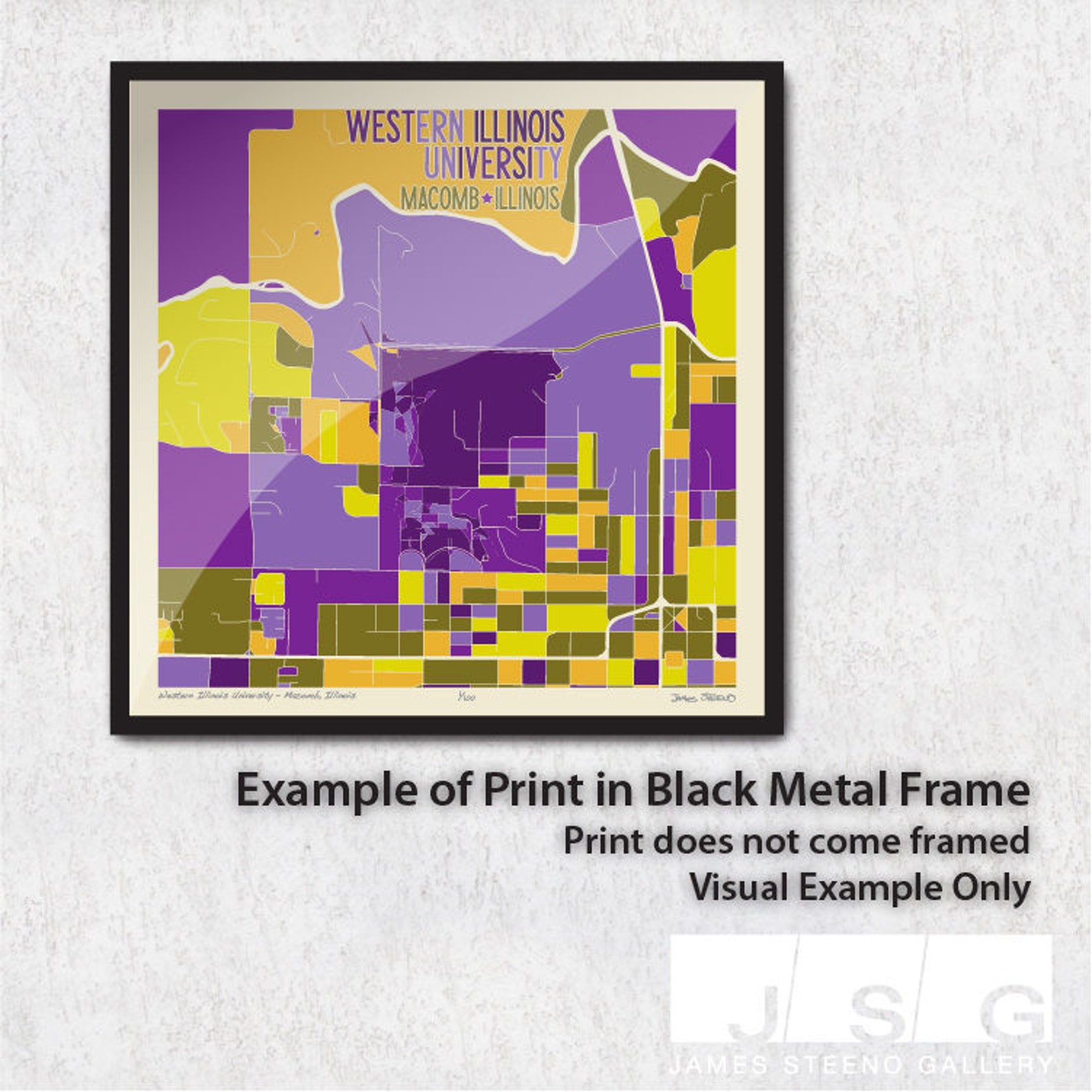 Western Illinois University Macomb Illinois Campus Art Map - Etsy