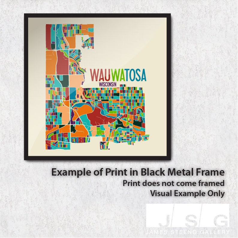 Wauwatosa Tosa Wisconsin City Art Map Print Milwaukee | Etsy