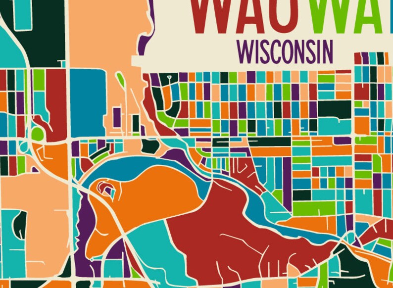 Wauwatosa Tosa Wisconsin City Art Map Print Milwaukee | Etsy