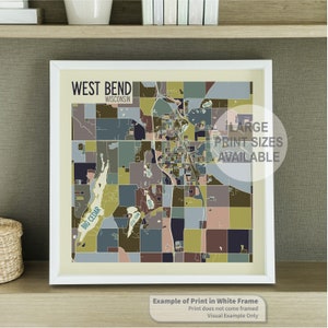West Bend, Wisconsin Art Map Print (washington County) by James Steeno ...