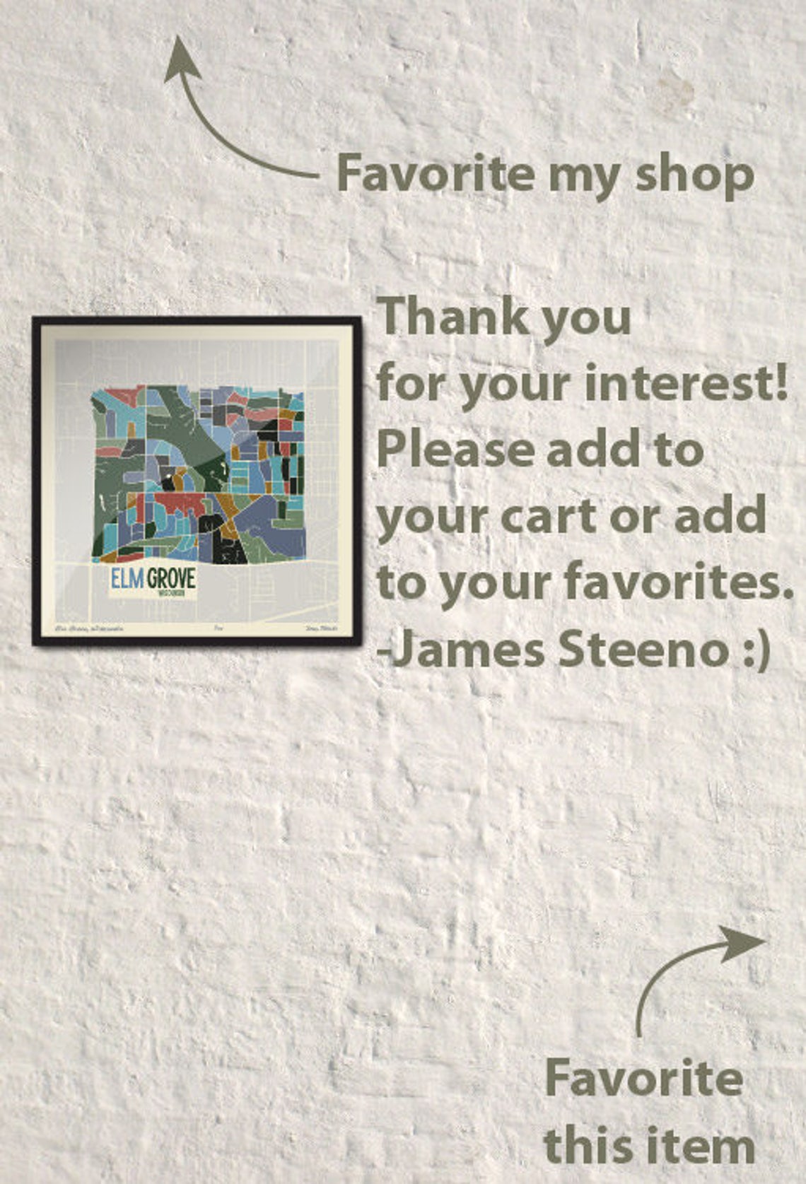 Elm Grove, Wisconsin City Art Map Print (waukesha County) by James ...