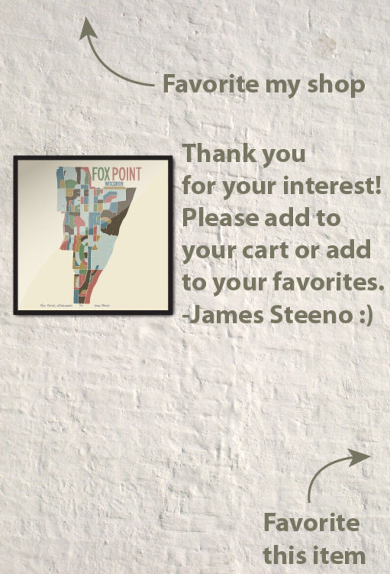 Fox Point Wisconsin City Art Map Print milwaukee County WI - Etsy