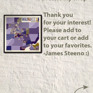 Waunakee Wisconsin dane County Art Map Print by James - Etsy