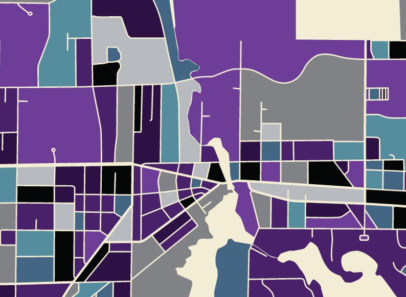 Whitewater Wisconsin University Campus Art Map Print by - Etsy