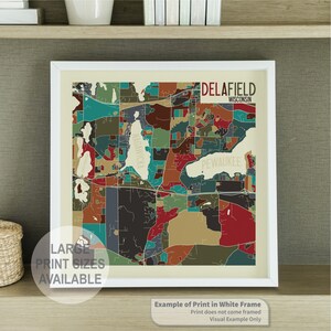 Delafield, Wisconsin Art Map Print (waukesha County Lake Country) by ...