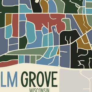 Elm Grove, Wisconsin City Art Map Print (waukesha County) by James ...