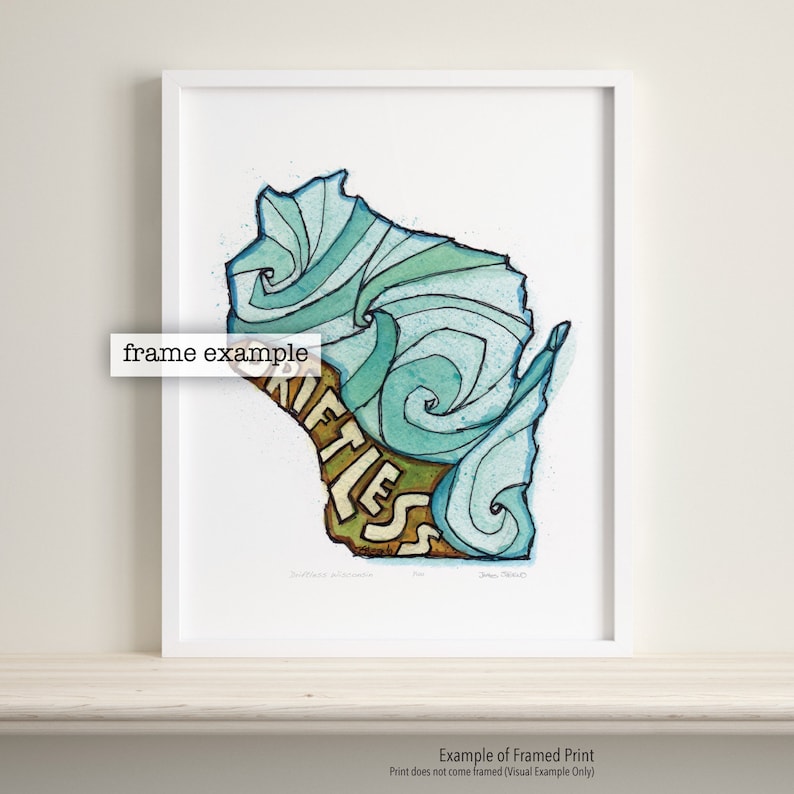 Driftless Wisconsin Watercolor Map Art Print by James Steeno - Etsy