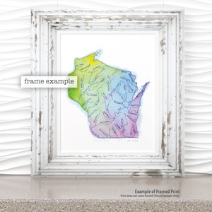 Wisconsin Rivers Watercolor Map Art Print by James Steeno St. Croix ...