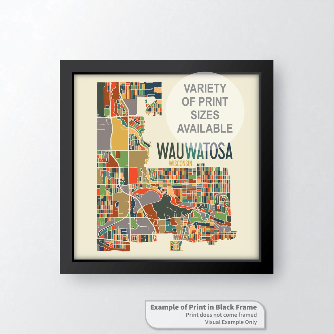 Wauwatosa (tosa), Wisconsin City Art Map Print (milwaukee County WI) by ...
