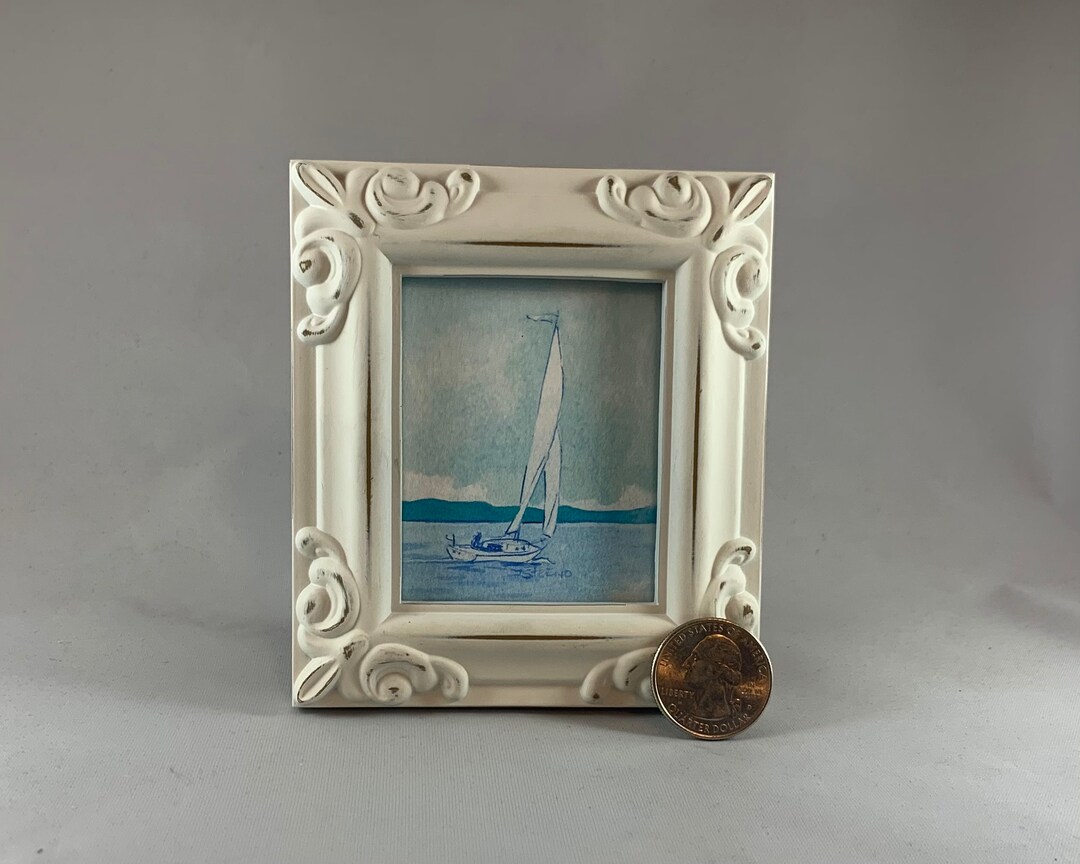 Sailboat Framed Miniature Watercolor Art Print by James Steeno Mini Art ...