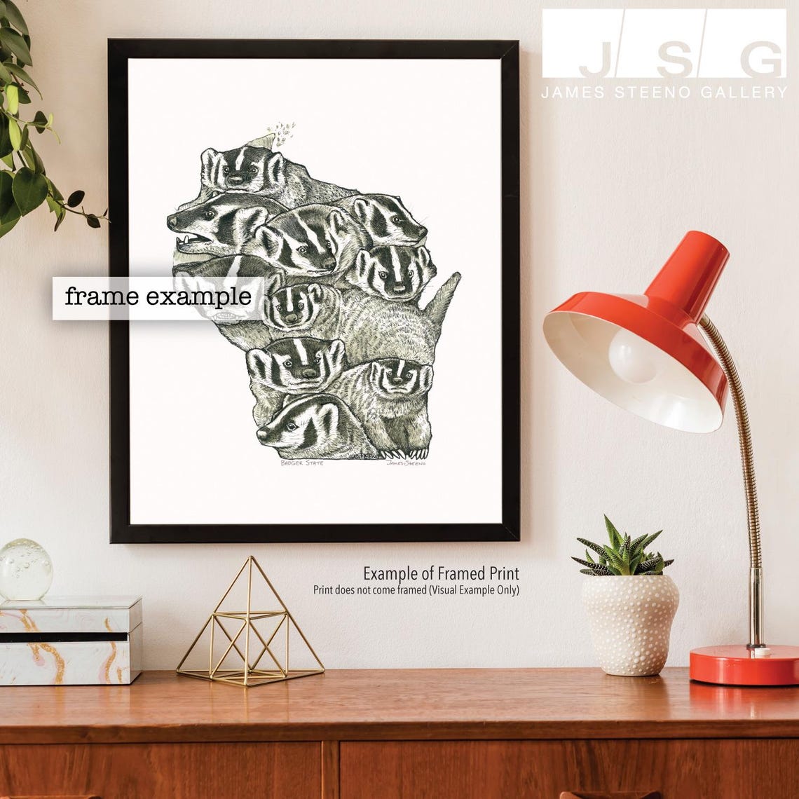 The Badger State Wisconsin Illustrated Art Print by James Steeno - Etsy