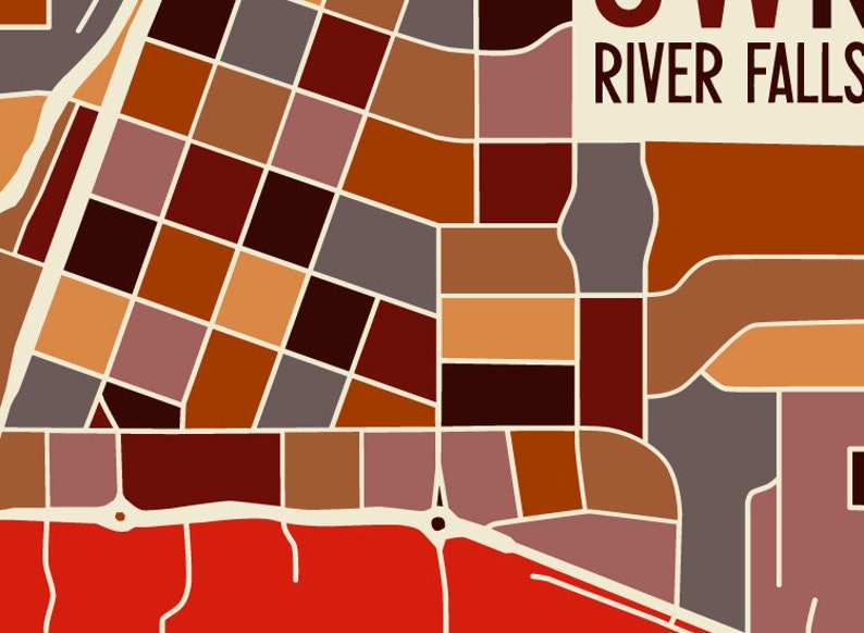 UWRF River Falls Wisconsin University Campus Art Map Print - Etsy France