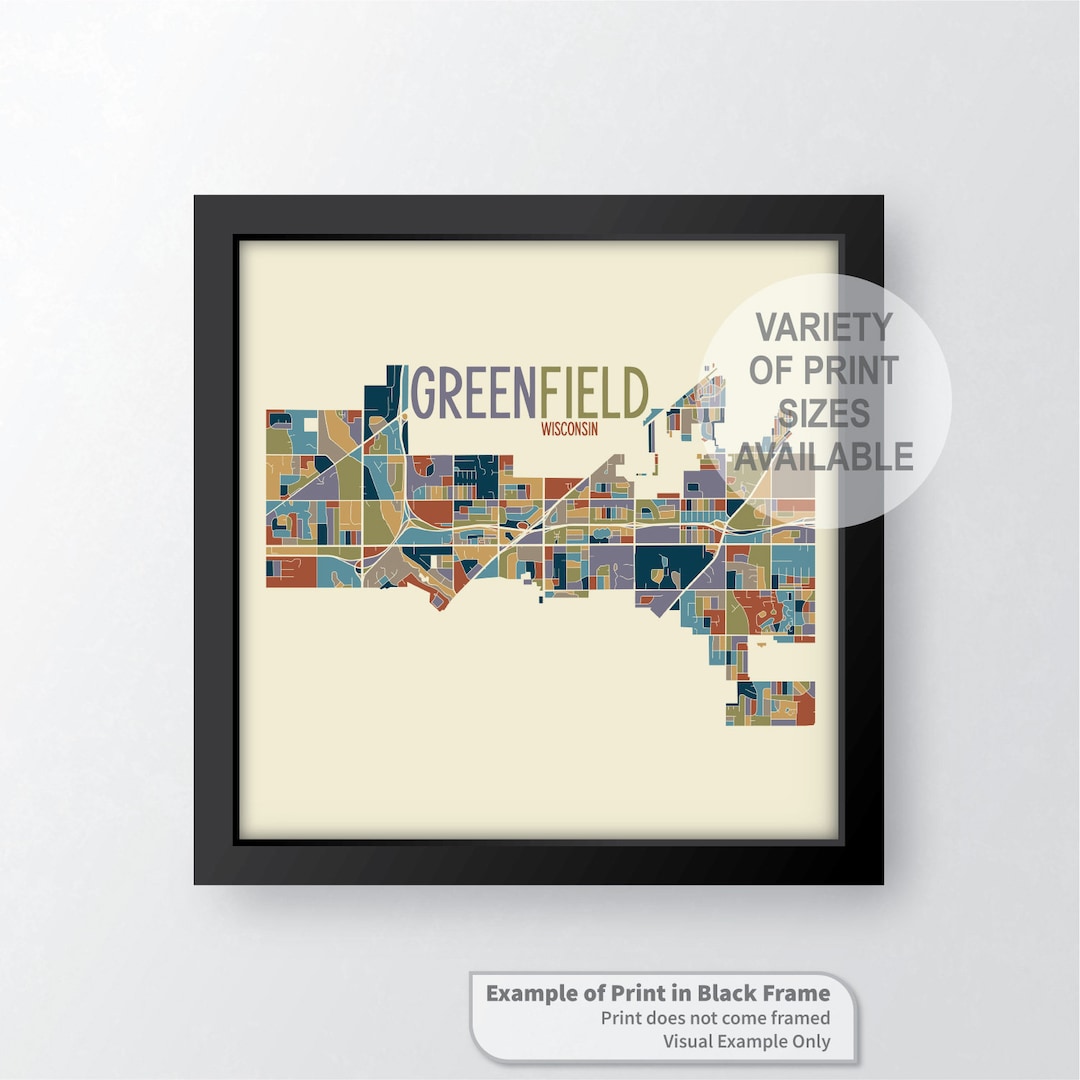 Greenfield, Wisconsin Art Map Print by James Steeno (milwaukee County ...