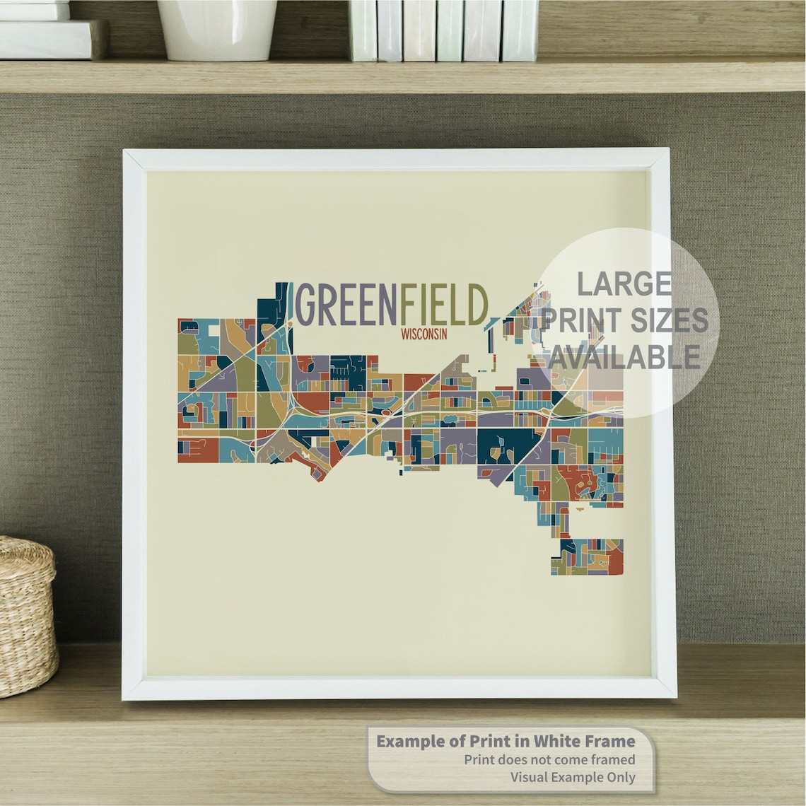 Greenfield, Wisconsin Art Map Print by James Steeno (milwaukee County ...