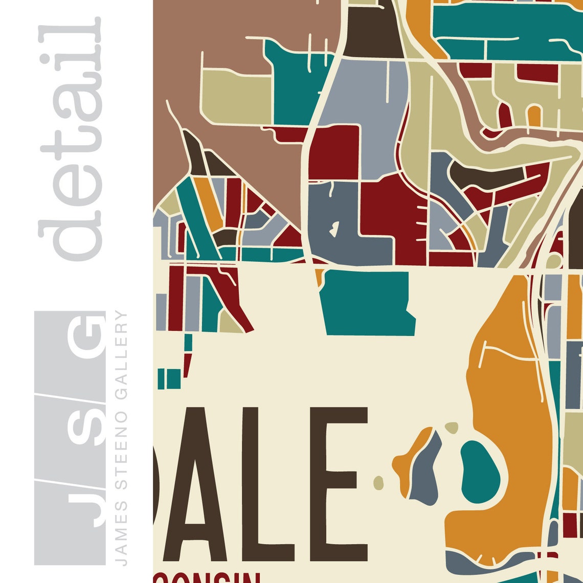 Glendale Wisconsin Art Map Print milwaukee County WI by | Etsy