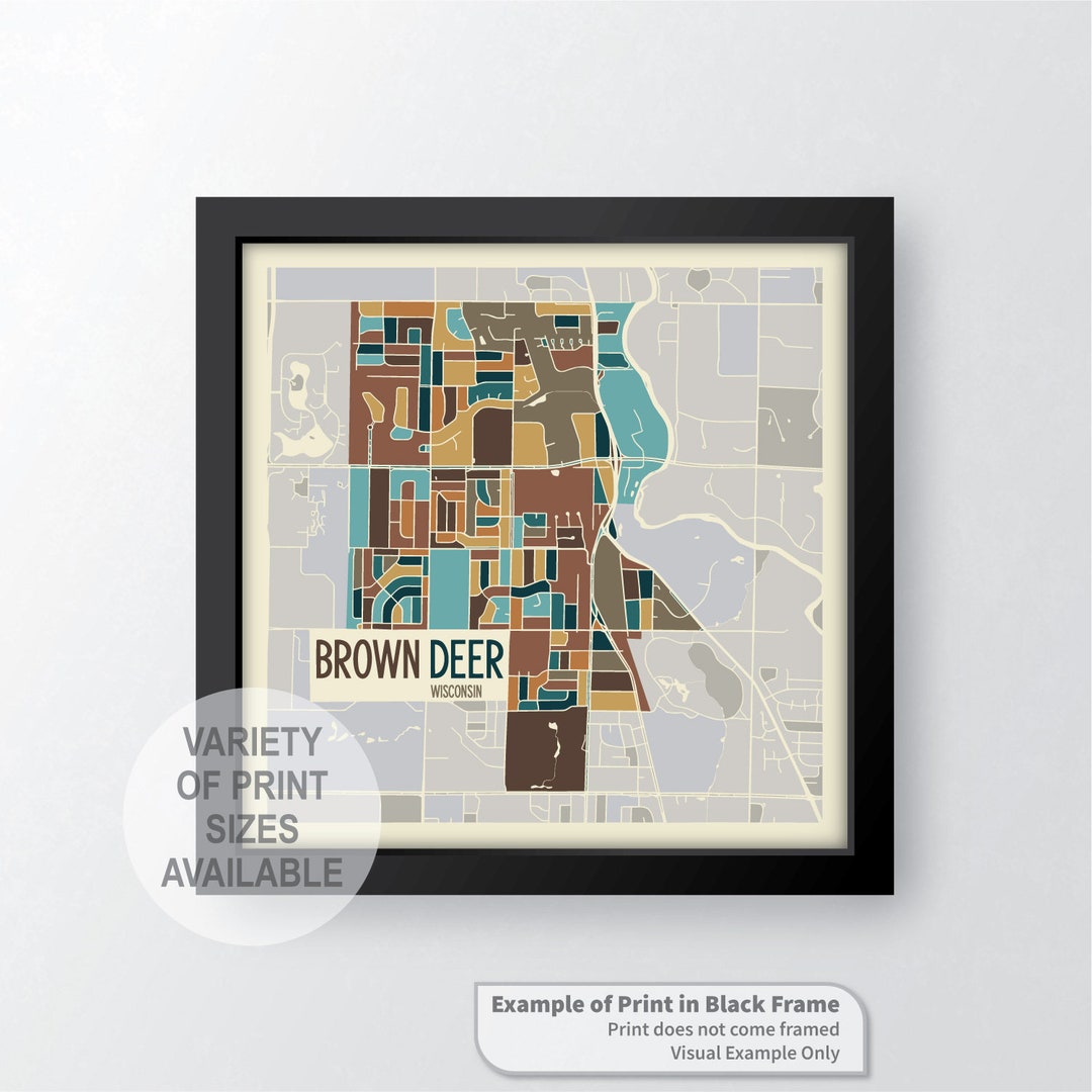 Brown Deer, Wisconsin Art Map Print (milwaukee County WI) by James ...
