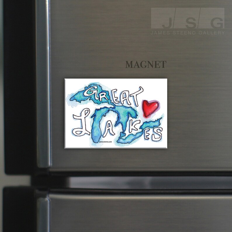 MAGNET Great Lakes Love Refrigerator Magnet by James Steeno (milwaukee ...