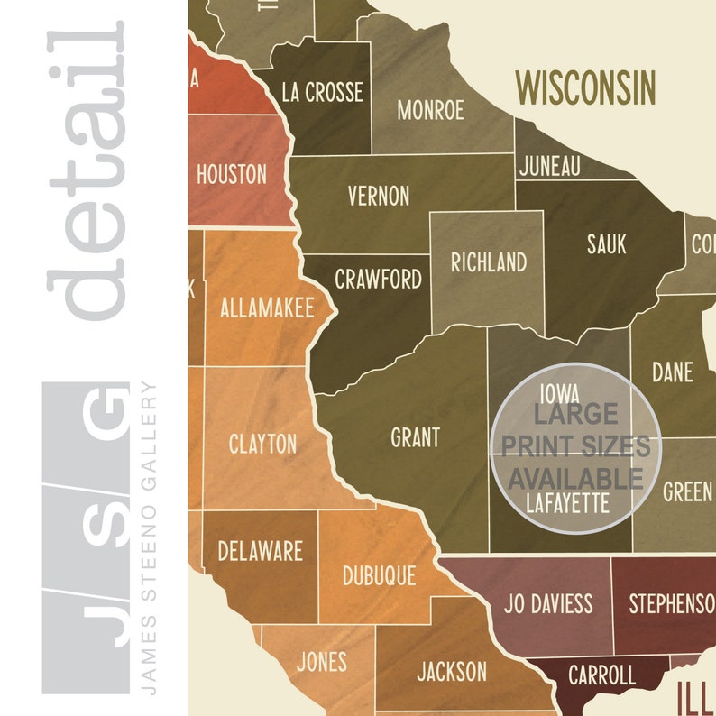 Driftless Area Art Map Print by James Steeno (wisconsin, Minnesota ...