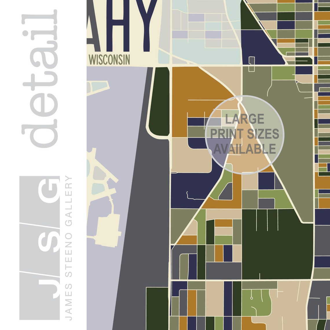 Cudahy Wisconsin Art Map Print milwaukee County by James | Etsy