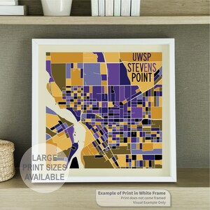 UWSP – Stevens Point, Wisconsin University Campus Art Map Print (point ...