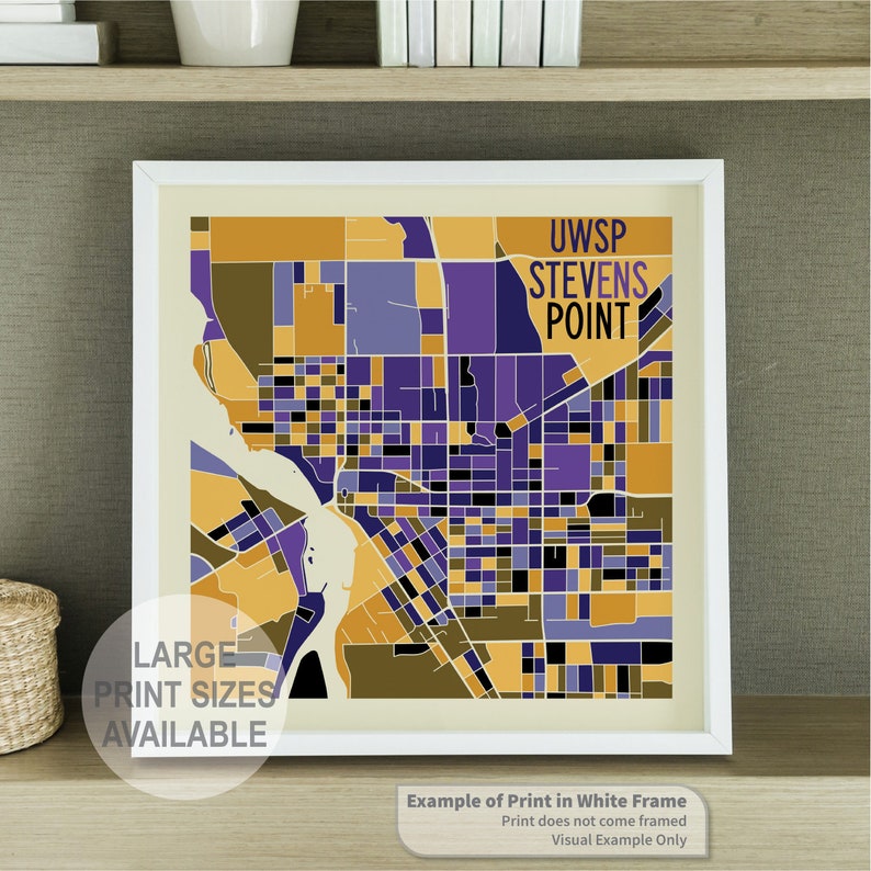 UWSP Stevens Point Wisconsin University Campus Art Map - Etsy