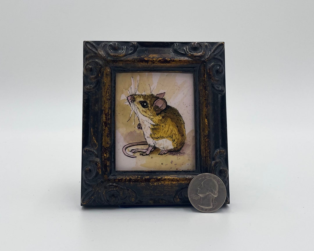 Mouse Framed Miniature Watercolor Art Print by James Steeno Mini Art ...