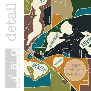 Mercer, Wisconsin Art Map Print by James Steeno (iron County) - Etsy