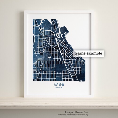 Bay View Neighborhood Milwaukee Wisconsin Art Map Print by - Etsy