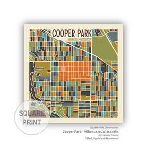 Cooper Park – Milwaukee, Wisconsin Neighborhood Art Map Print by James ...