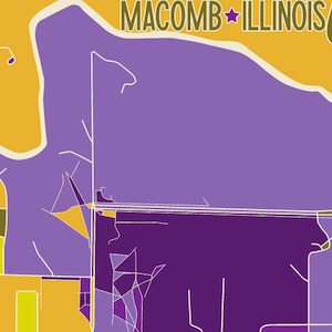 Western Illinois University – Macomb, Illinois Campus Art Map Print ...